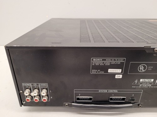 Sony Integrated Stereo Amplifier Model TA-AX301 - No Remote - Item ...