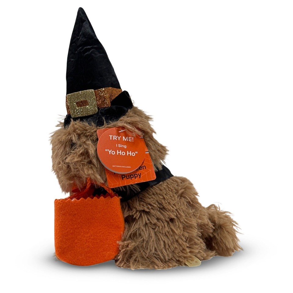Spooky Village Animated Halloween 8" Puppy Dog Sings Yo Ho Ho & Dances ...