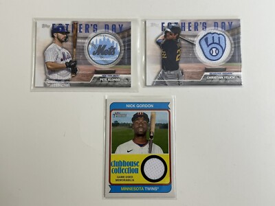 2023 Topps Patch Game Worn Lot X3 FATHERS DAY PATCH Heritage Alonso ...