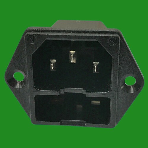 1x Fused IEC Male Panel Chassis Mount Socket 250V 10A, Kettle Lead ...