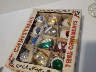 (BOX OF 12) VINTAGE GLASS CHRISTMAS TREE ORNAMENTS IN ORIGINAL BOX, | eBay