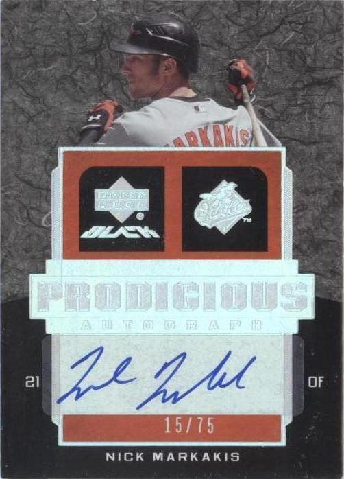 2007 Upper Deck Black - Prodigious Autographs Nick Markakis #PR1-NM /75 ...