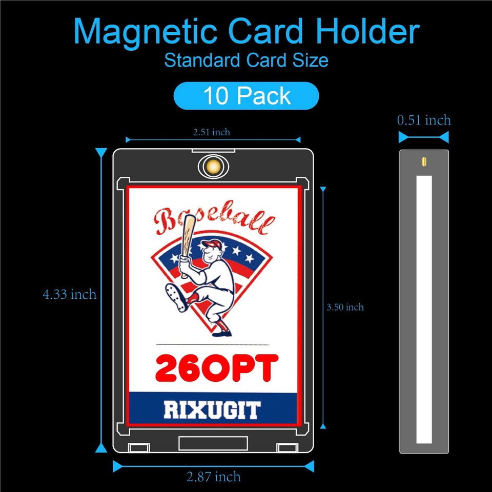 10-Pack Magnetic Card Holder for Trading-Cards - 260PT Clear Trading ...