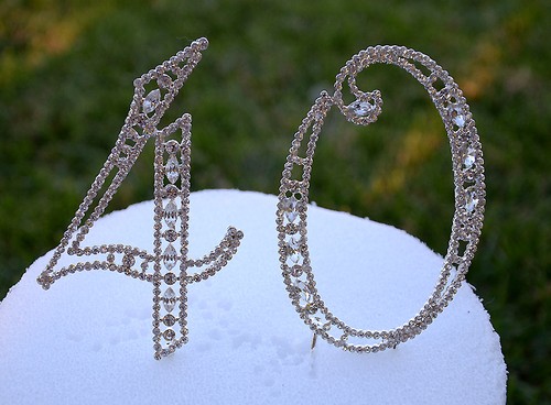 5" Rhinestone Silver Number Forty 40 Bling Cake Topper Top Birthday ...