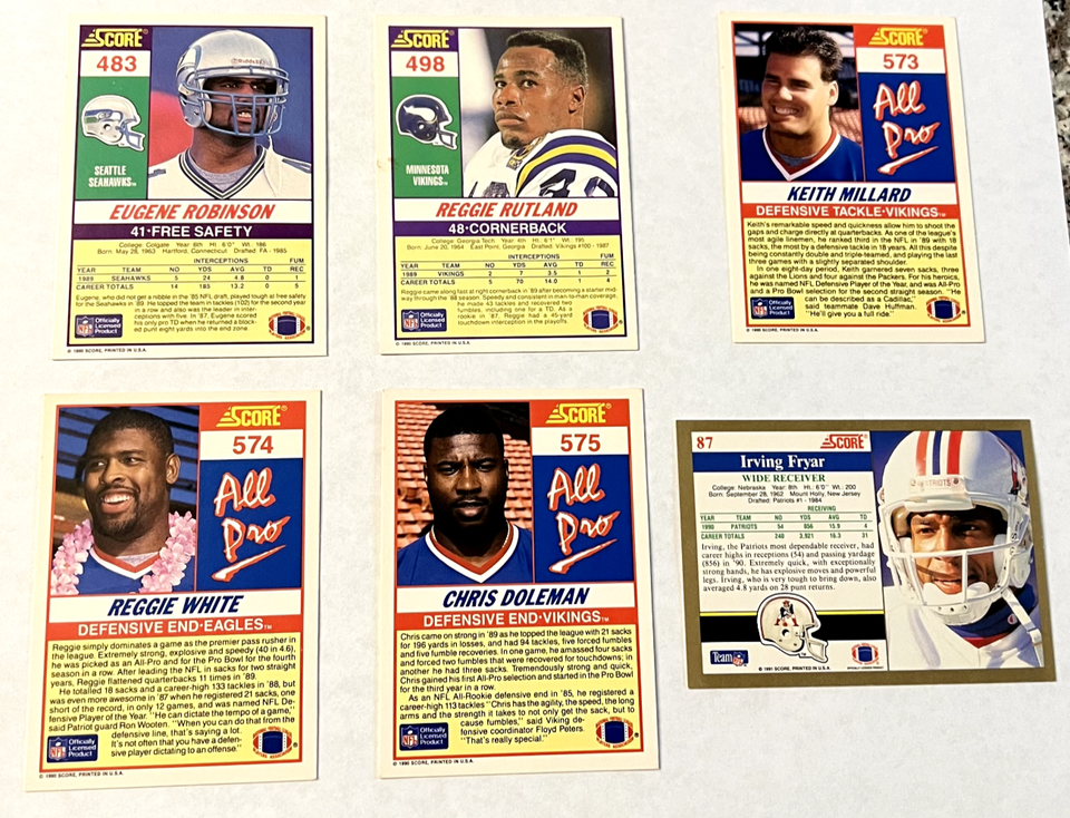 1990 Score NFL Trading Card NFLPA All-Pro #574 Reggie White ...