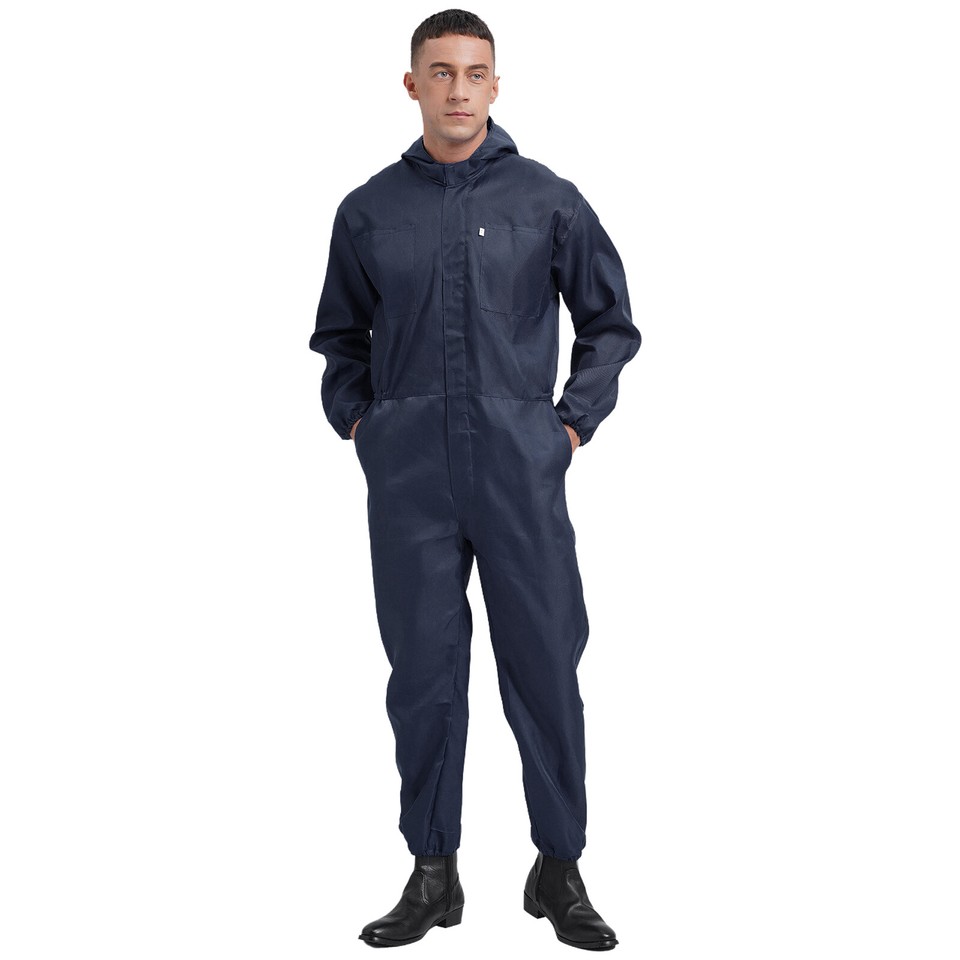 Mens Coveralls Jumpsuit Work Overalls One-piece Dustproof Dungarees ...