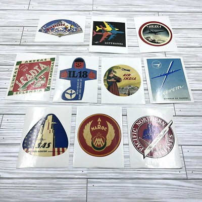 Travel Airline Baggage Luggage Labels Stickers Vintage Reproductions ...