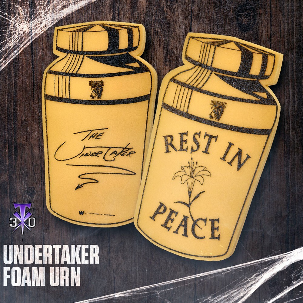 Official WWE Authentic Undertaker "30 Years" Retro Foam Urn Style 2020 ...