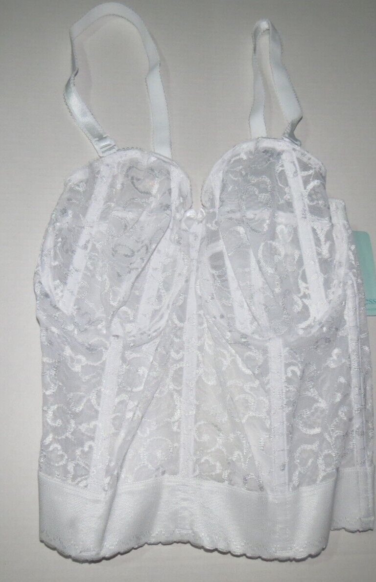 g2 Goddess White Lace Bridal Bustier Longline Bra Style GD0689WHE Size ...