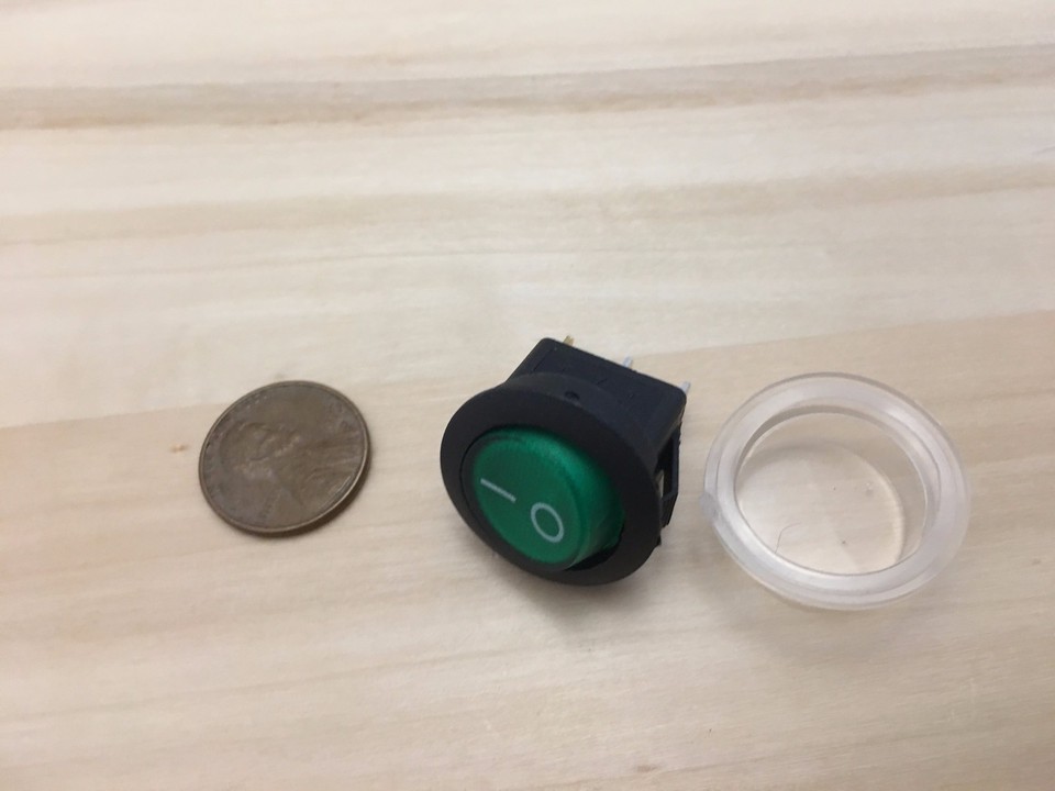 10 Pieces Green waterproof cap 12V LED Rocker switch on off 3pin ...