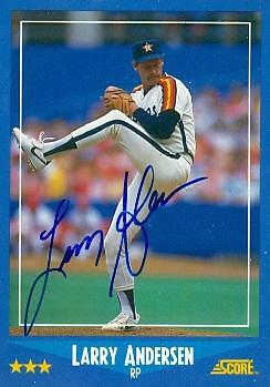 Larry Anderson autographed Baseball Card (Houston Astros) 1988 Score ...