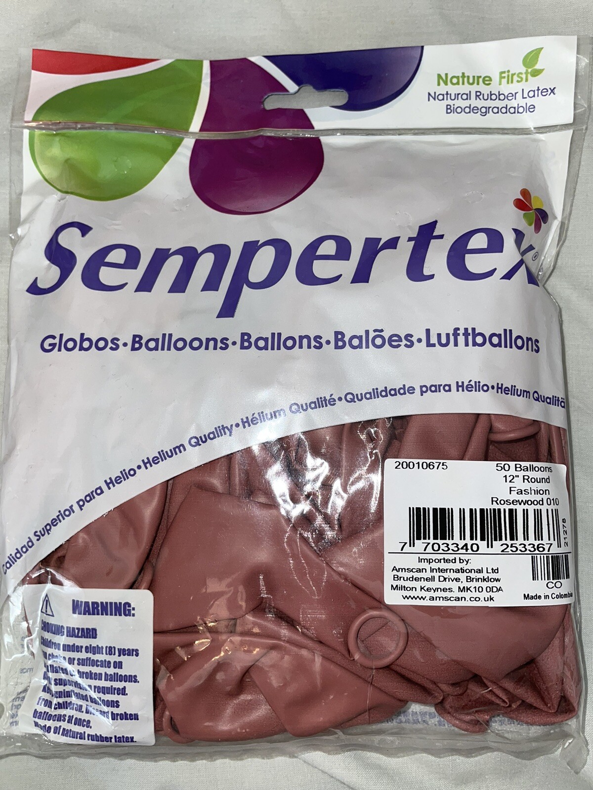 Sempertex Rosewood Fashion 5’’ Latex Balloons Bag of 100 Unopened ...