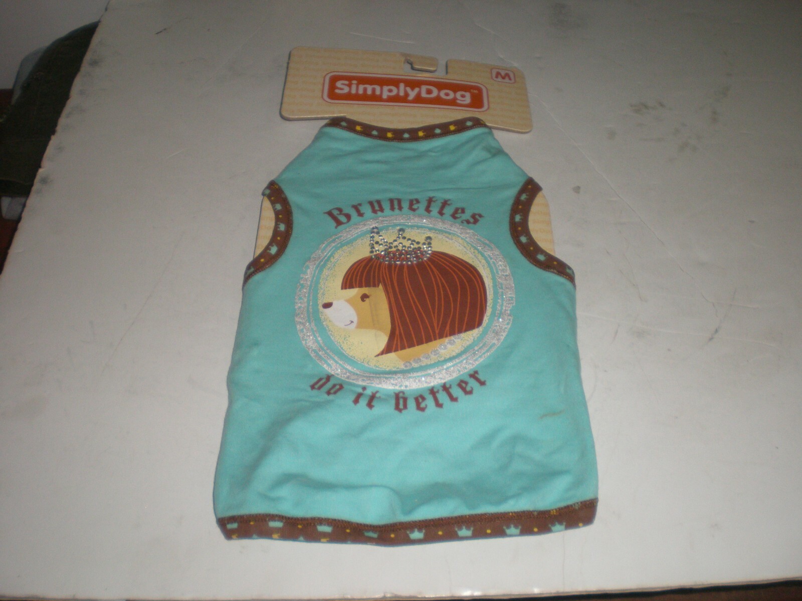 SimplyDog Tank Dog Outfit "Brunettes Do It Better" Size Medium Dog ...