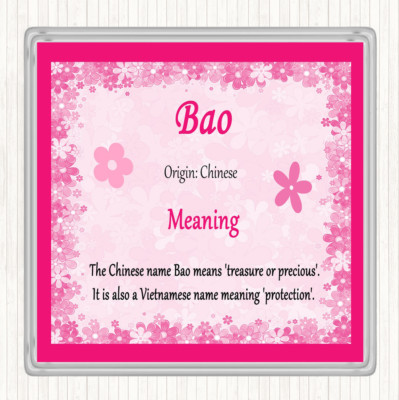 Bao Name Meaning Drinks Mat Coaster Pink | eBay