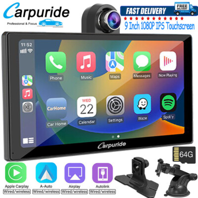 Carpuride NEU 9Inch Dual Bluetooth Autoradio Drahtlos Apple Carplay Android Auto | eBay.de