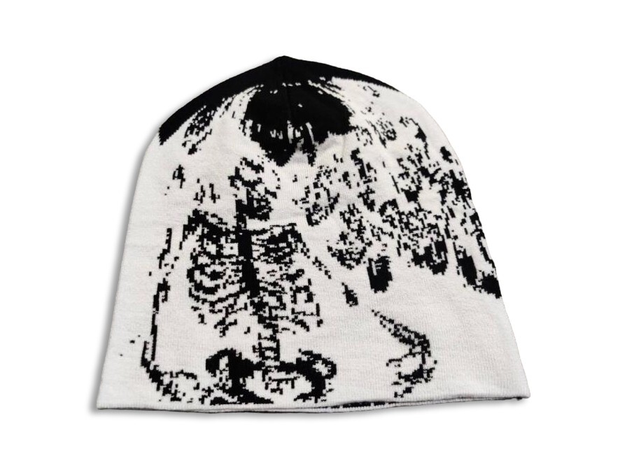 Burning Skeletons Graphic Best Unisex Skull Cap Y2K Winter Knit Beanie ...