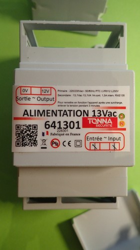 TONNA 641301 - Transformateur Interphone Alimentation 12V Ac Modulaire ...