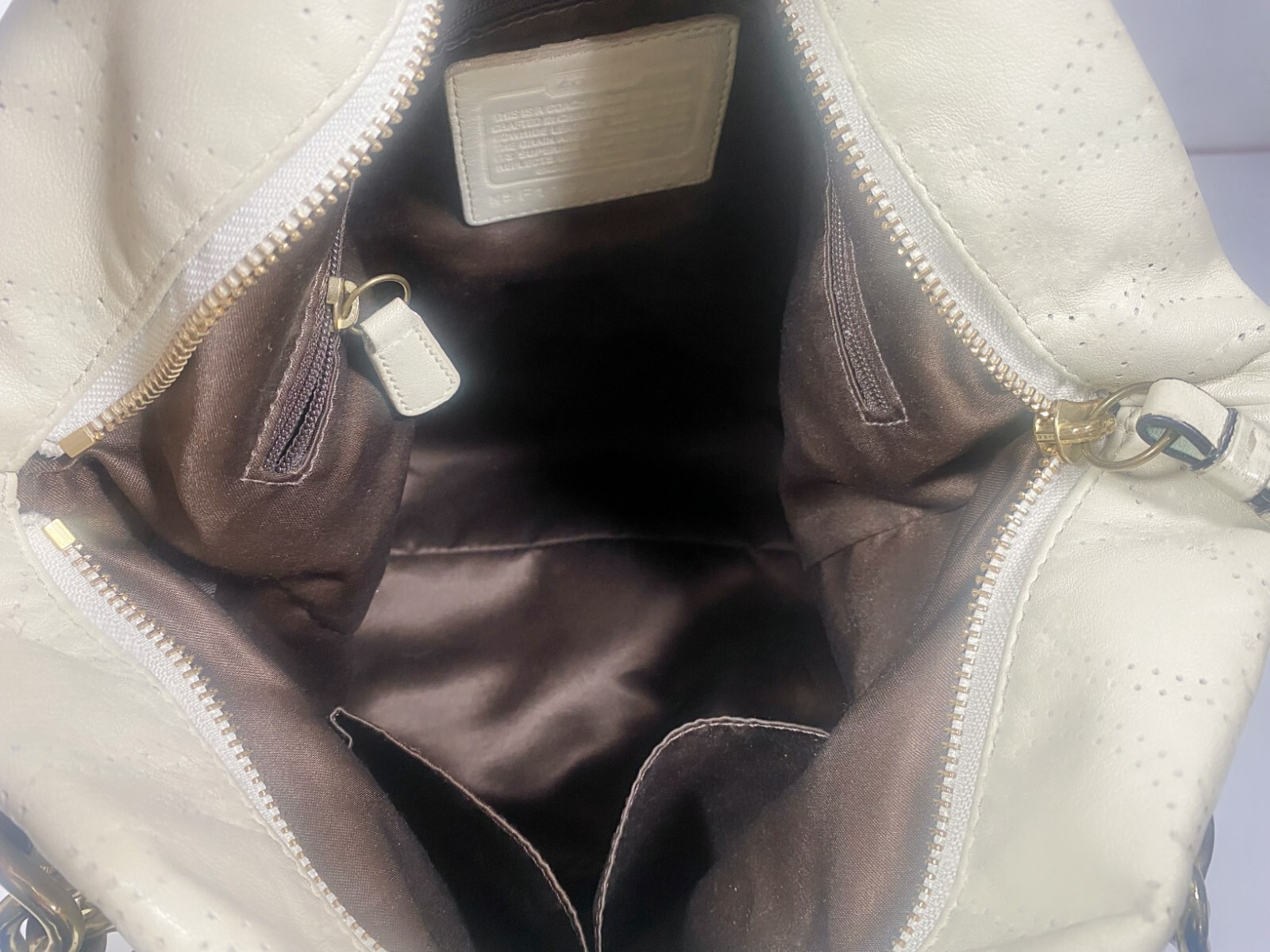 Coach Ivory Leather Shoulder Bag Brooke Perforated L… - Gem