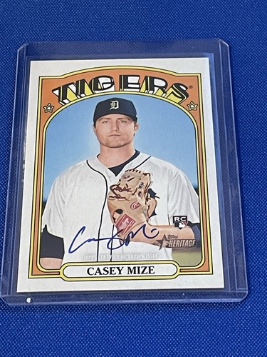 2021 Topps Heritage CASEY MIZE #ROA-CM REAL ONE AUTO Autograph Blue Ink ...
