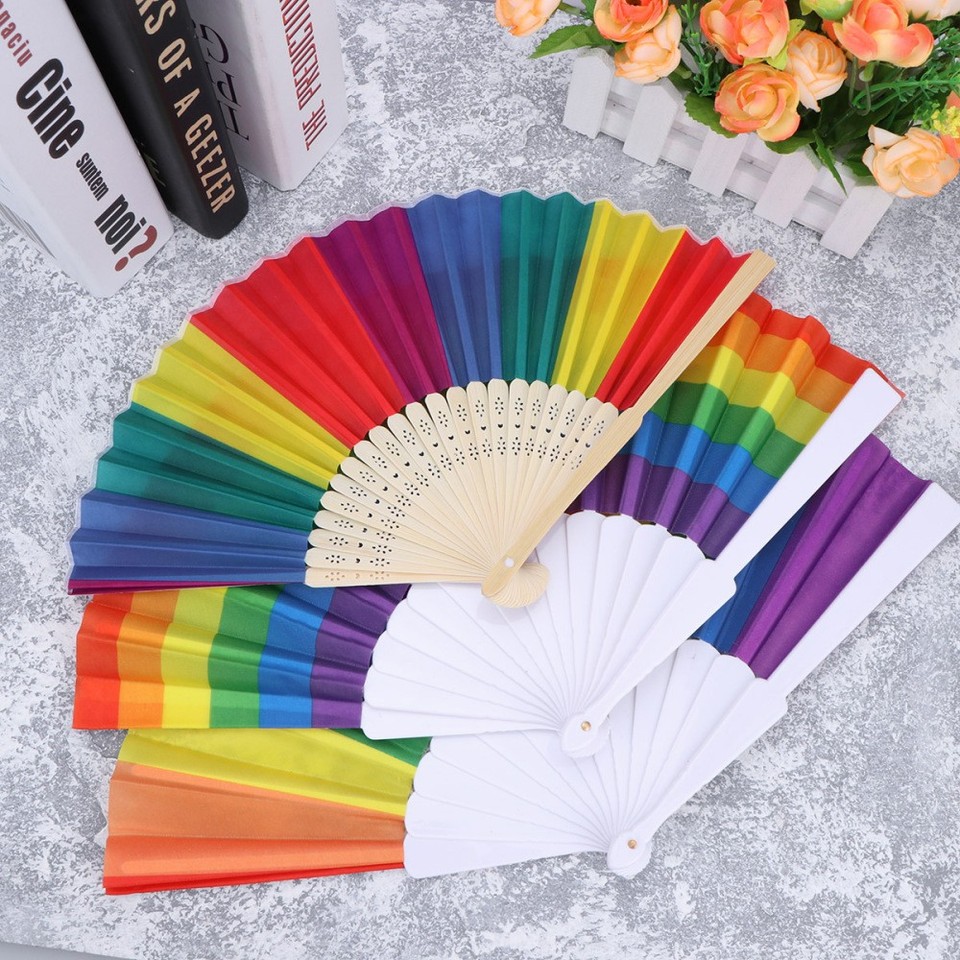 3pcs Folding Fan Handheld Fan Hand Fan for Gay(23cm Plastic Strands ...