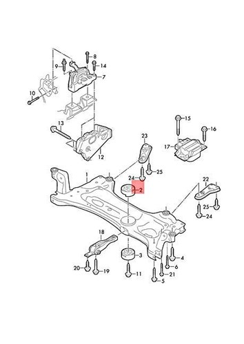 VW ATLAS CROSS SPORT TERAMONT CA1 CMC BONDED RUBBER BUSH 3QF199868D NO ...