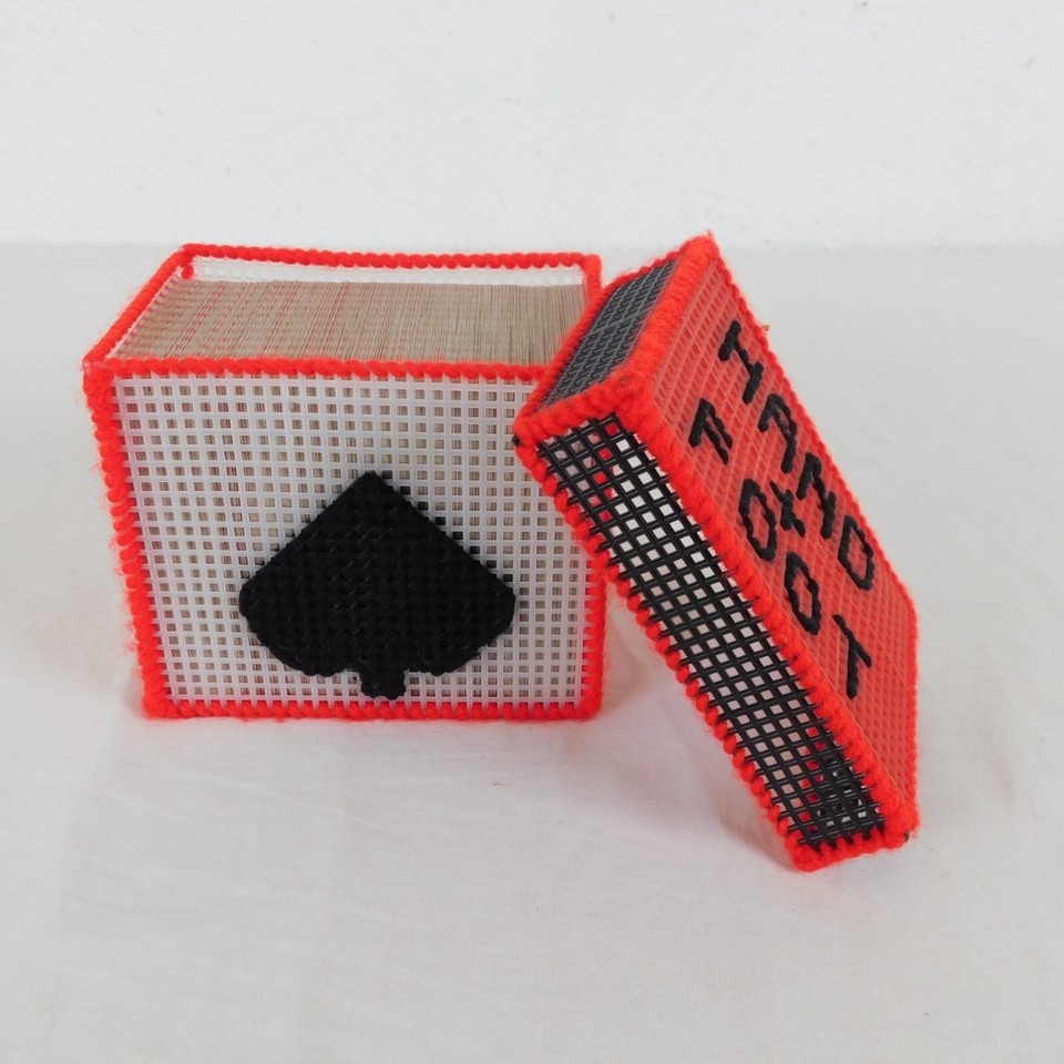 Completed Plastic Canvas Hand & Foot Playing Card Holder with 6 Decks ...