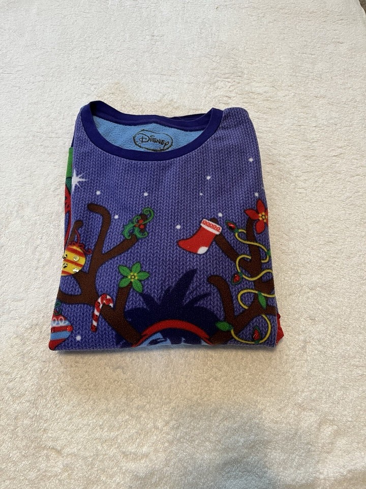 Disney Eeyore Pajamas 2X Christmas Holiday Fleece Purple Top Winnie the ...