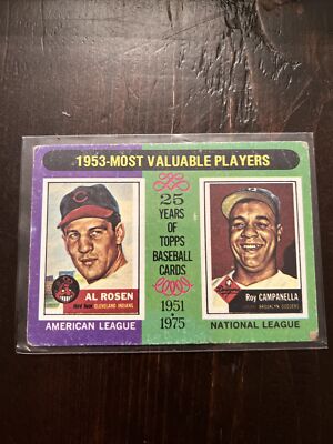 1975 Topps - Most Valuable Players #191 Roy Campanella, Al Rosen | eBay