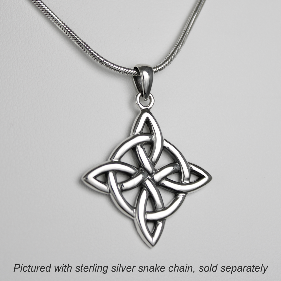 Sterling Silver Witch's Knot Pendant Witches Protection Knotwork Wiccan ...