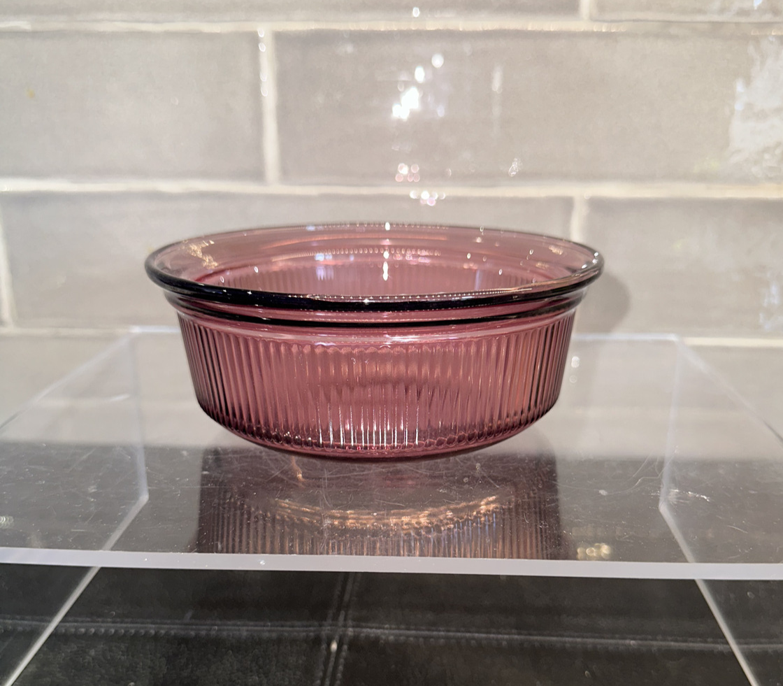 Cranberry Corning Vision Ware 1 Pint Ribbed Bowl C 16B Vintage ...