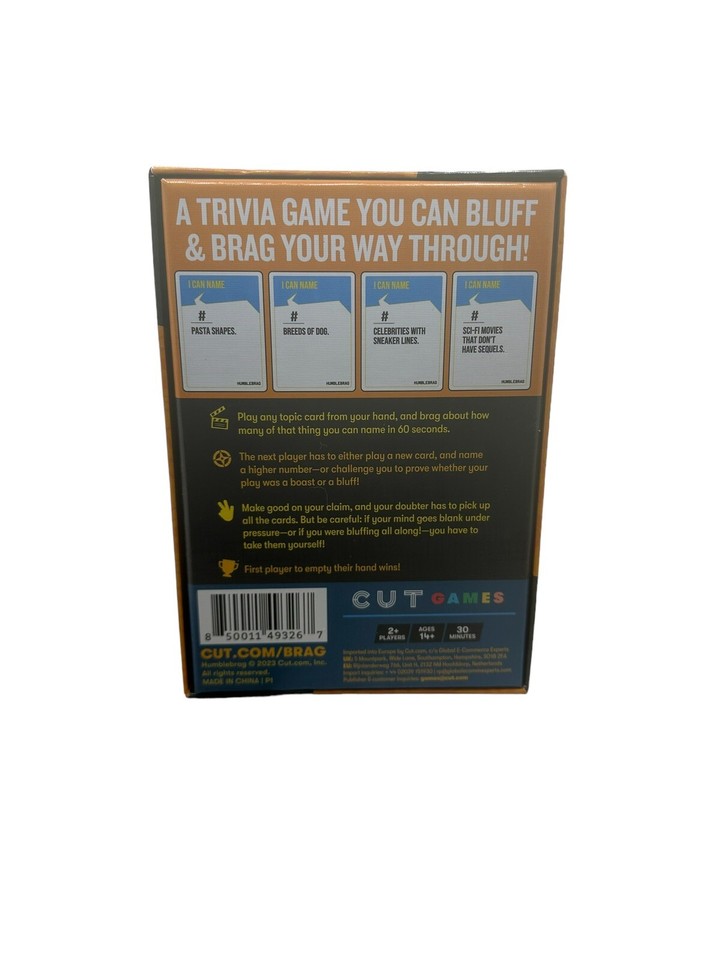 Cut Games Enjoyable Humble Brag Trivia Game A Trivia Games of Boasts ...