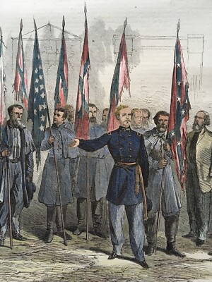 1864 GENERAL CUSTER PRESENTING CAPTURED BATTLE-FLAGS HARPER’S WEEKLY ...