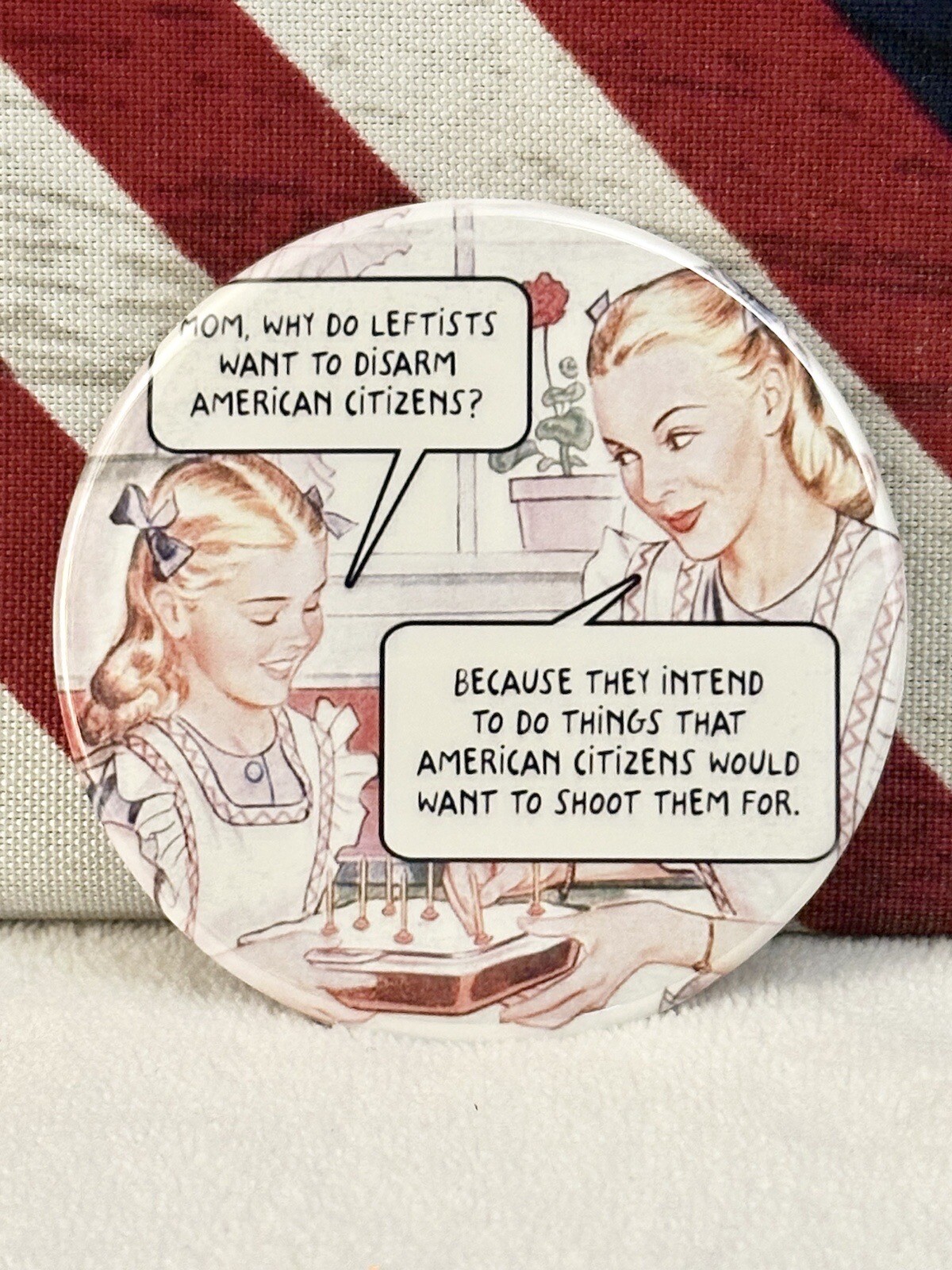 Trump 2024 Anti-Democrat Political "Satire" Pin-Back Button 3" Round ...