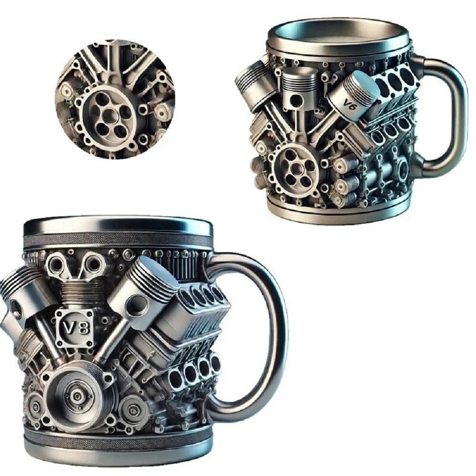 V6 V8 Engine Coffee Mug – Custom Stainless Steel Travel Cup for ...