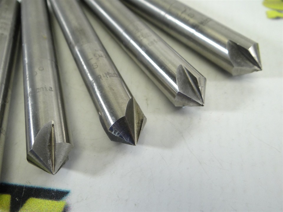 LOT OF 5 NICE EURO IMPORT HSS 3 FLUTE CHAMFER MILLS 1/2" X 90° | eBay