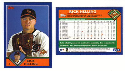 2003 TOPPS # 597 RICK HELLING 10 CARD LOT Baltimore Orioles | eBay