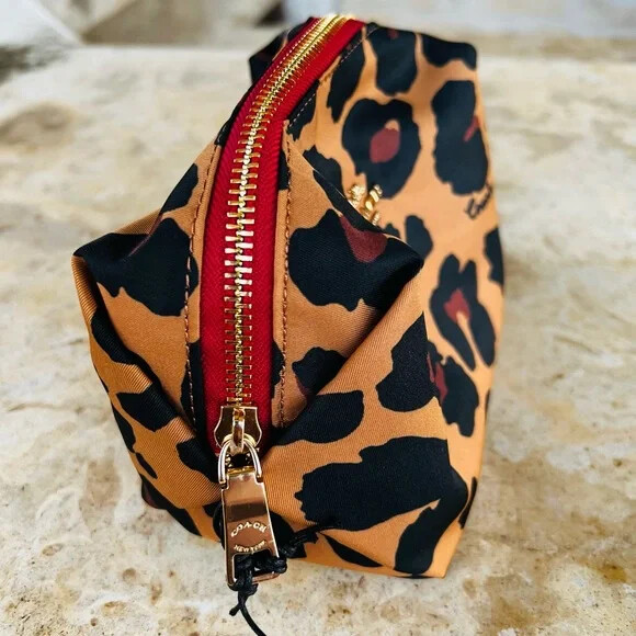 Coach Leopard Print 2 PIECE Set Court Tote Bag and Home/Travel Boxy ...