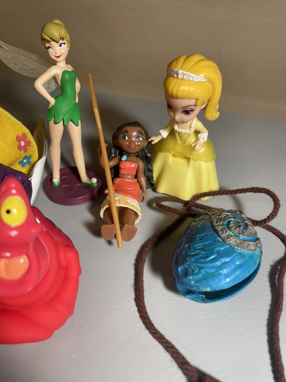 lot if disney toys loose Moana Tinker Bell Rapunzel Troll Sebastian ...