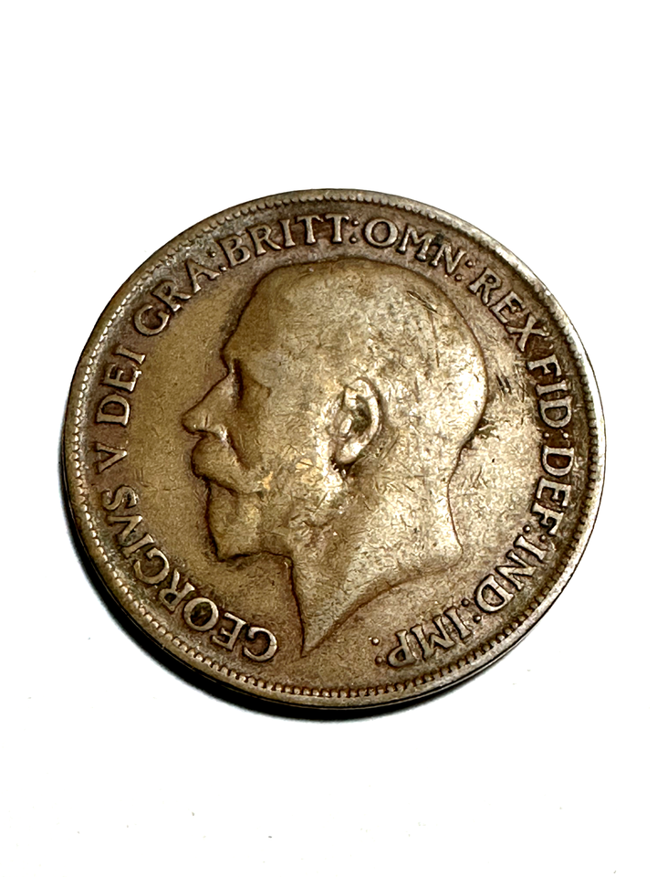 1918-KN Great Britain 1 One Penny King George V Large Bronze Coin KM ...