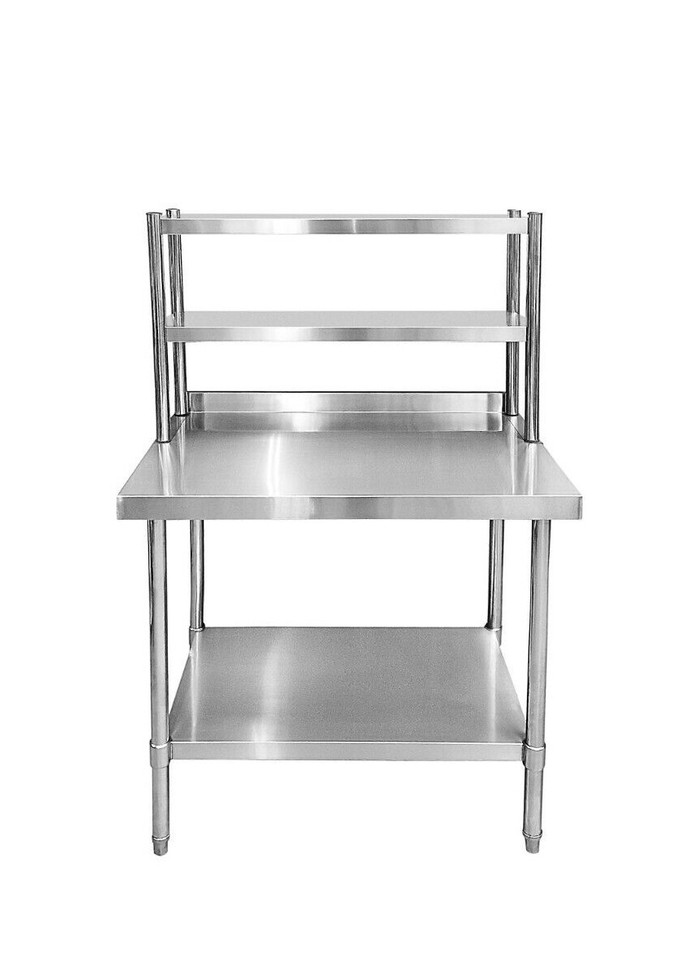 Stainless Steel Table With Over-shelf Gantry Kitchen Bench Commercial ...