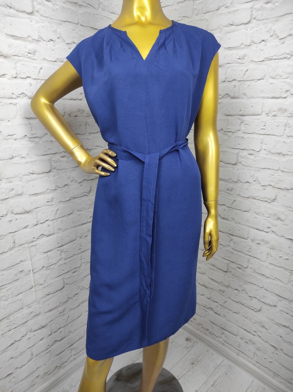 Ballsey Tomorrowland Japan Minimalism Dress Linen Ble… - Gem