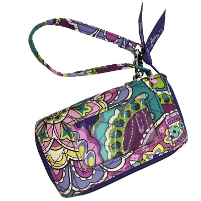 Vera Bradley Heather Wristlet Wallet Floral Paisley ID Holder Bag Zip ...