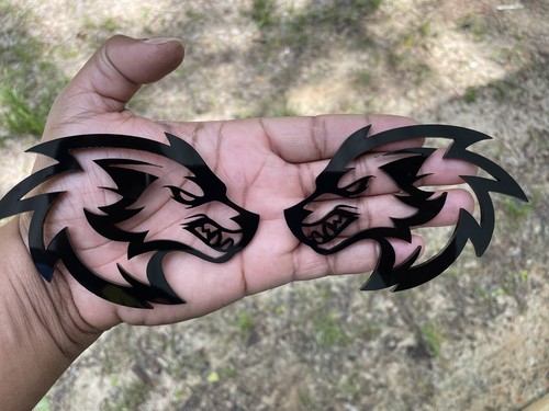 Wolf Car Emblem Badge Custom New Black | eBay