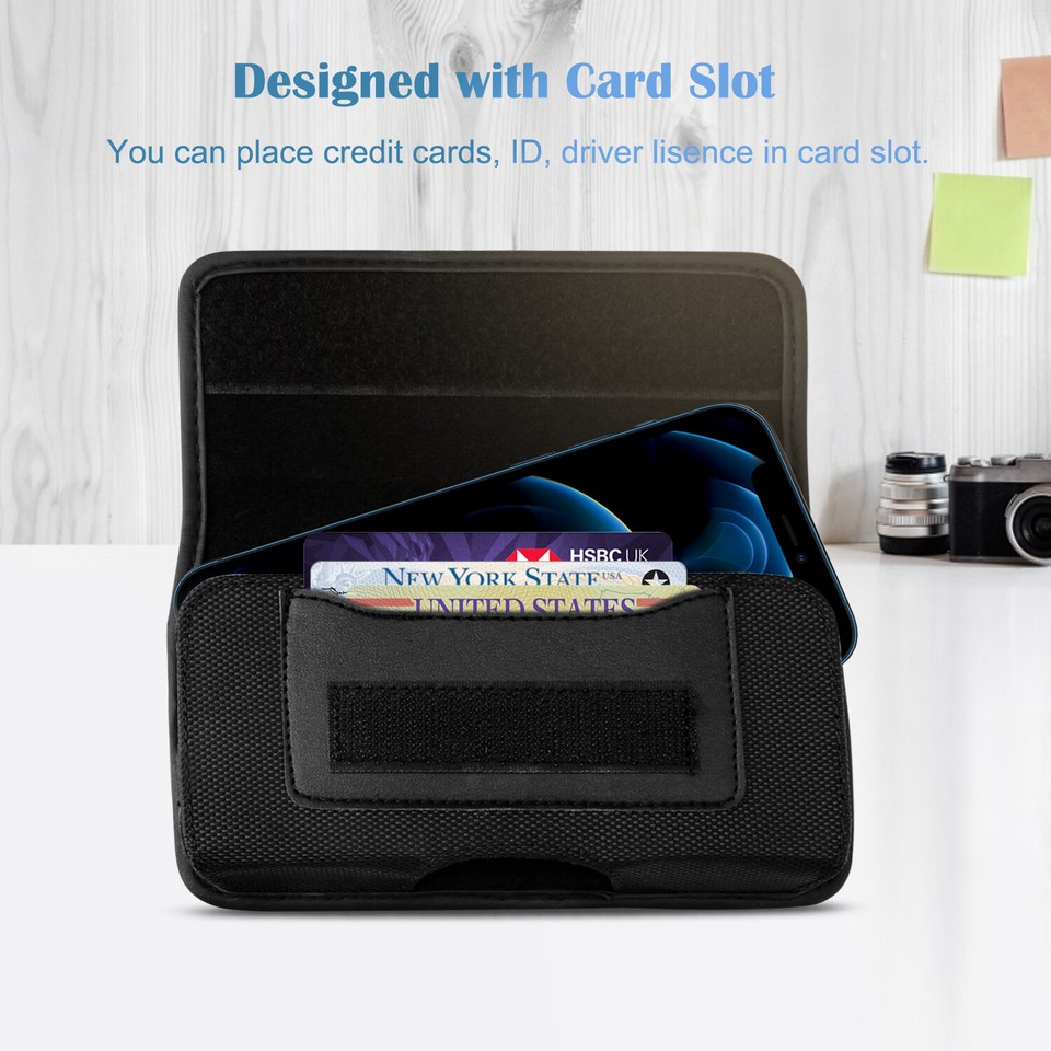 Vertical Cell Phone Belt Clip Pouch Buckle Holster Wallet Card Holder ...