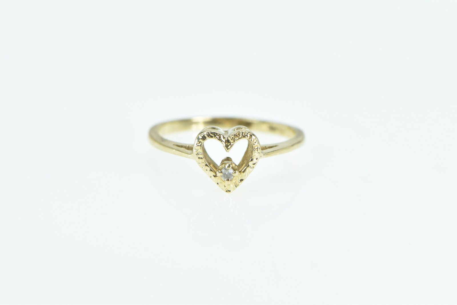 14K Diamond Heart Love Symbol Vintage Romantic Ring Y… - Gem