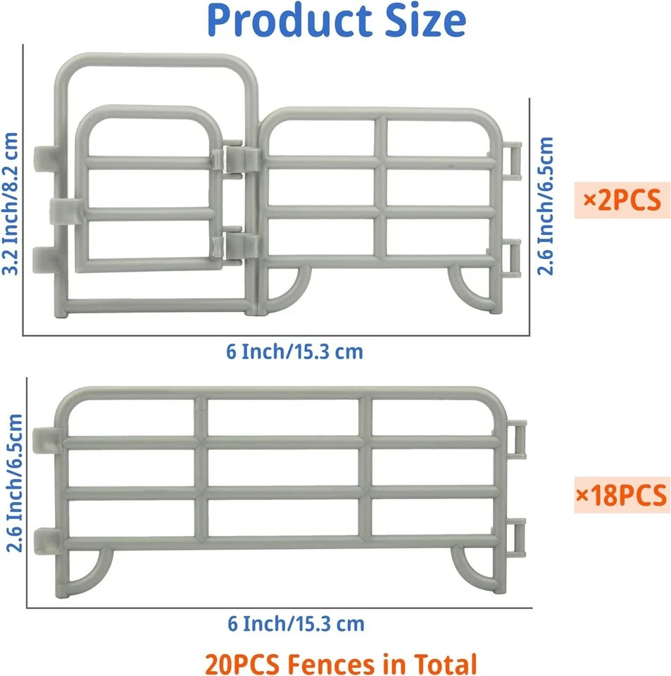 Kids Corral Fence Pasture Panel Gates Horse Farm Pretend Play Toy Gift ...