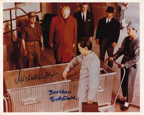 BURT KWOUK & MICHAEL MELLINGER 007 JAMES BOND DOUBLE SIGNED AUTOGRAPH ...