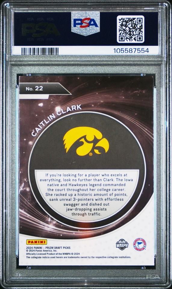 2024 Panini Prizm PSA 10 RC Caitlin Clark Rookie Gem Draft Picks ...