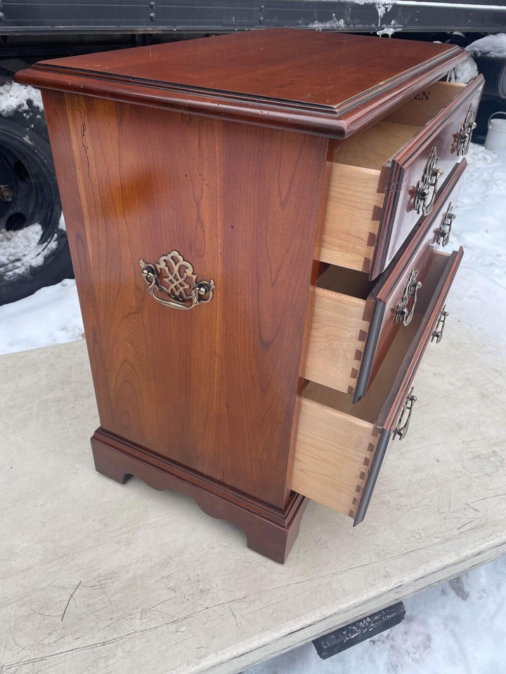 Solid Wood Cherry 3 Drawer Small Chest Harden Furniture. | eBay