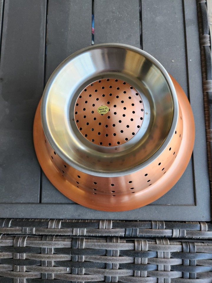 BEAUTIFUL STAINLESS STEEL WITH COPPER PLATED COLANDER | eBay